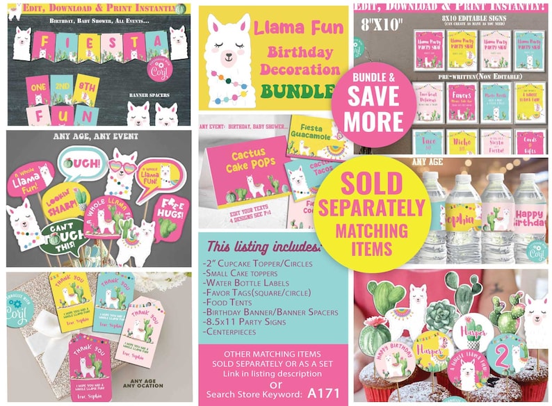 Llama Birthday Milestone Poster-edit W Corjl-llama Party Chalkboard ...