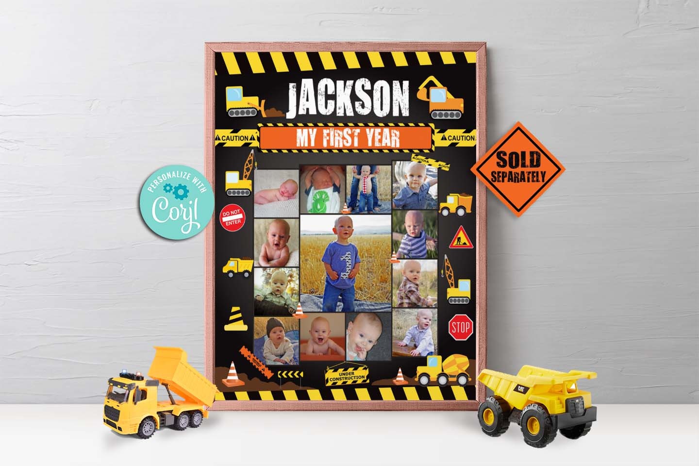 Construction Birthday Milestone Chalkboard-self Edit W - Etsy