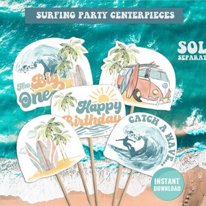 Surfing Birthday Milestone Poster-the BIG ONE Birthday-self Edit W ...