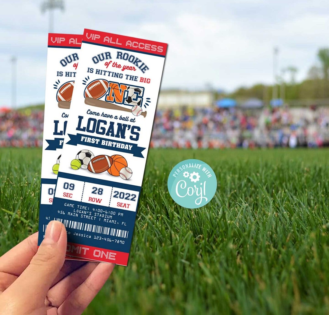 All Star Sport First Birthday Invitation-sport Party Invite-all Star ...