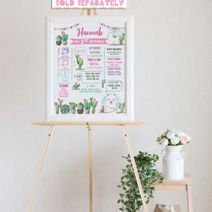 Llama Birthday Invitation-edit W Corjl-llama Fun-cactus Birthday-cactus ...