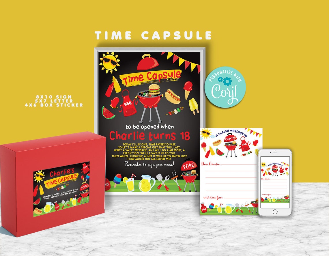 BBQ First Birthday Decoration Kit-self Edit W Corjl-milestone ...