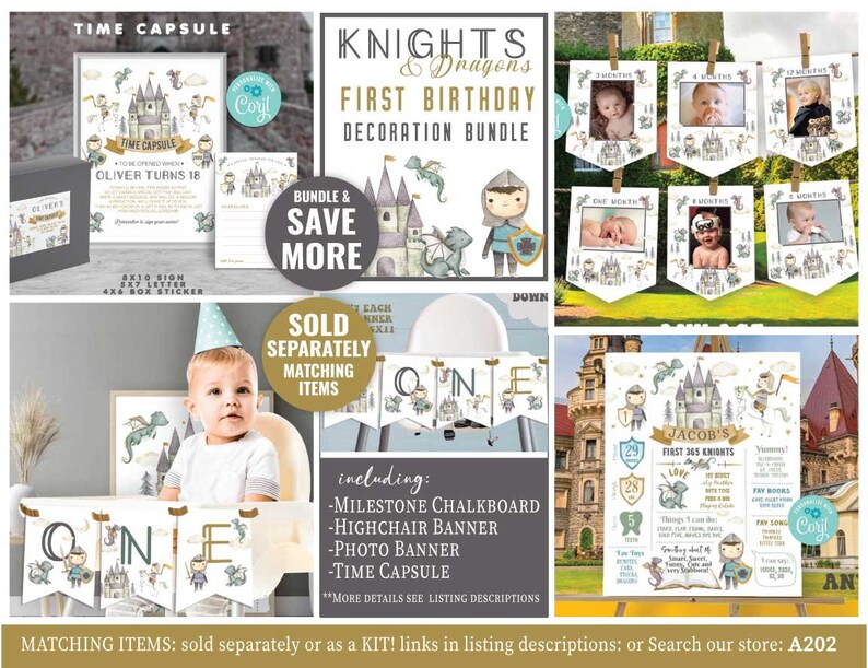 Knight Birthday Invitation-self Edit Corjl-once Upon A - Etsy