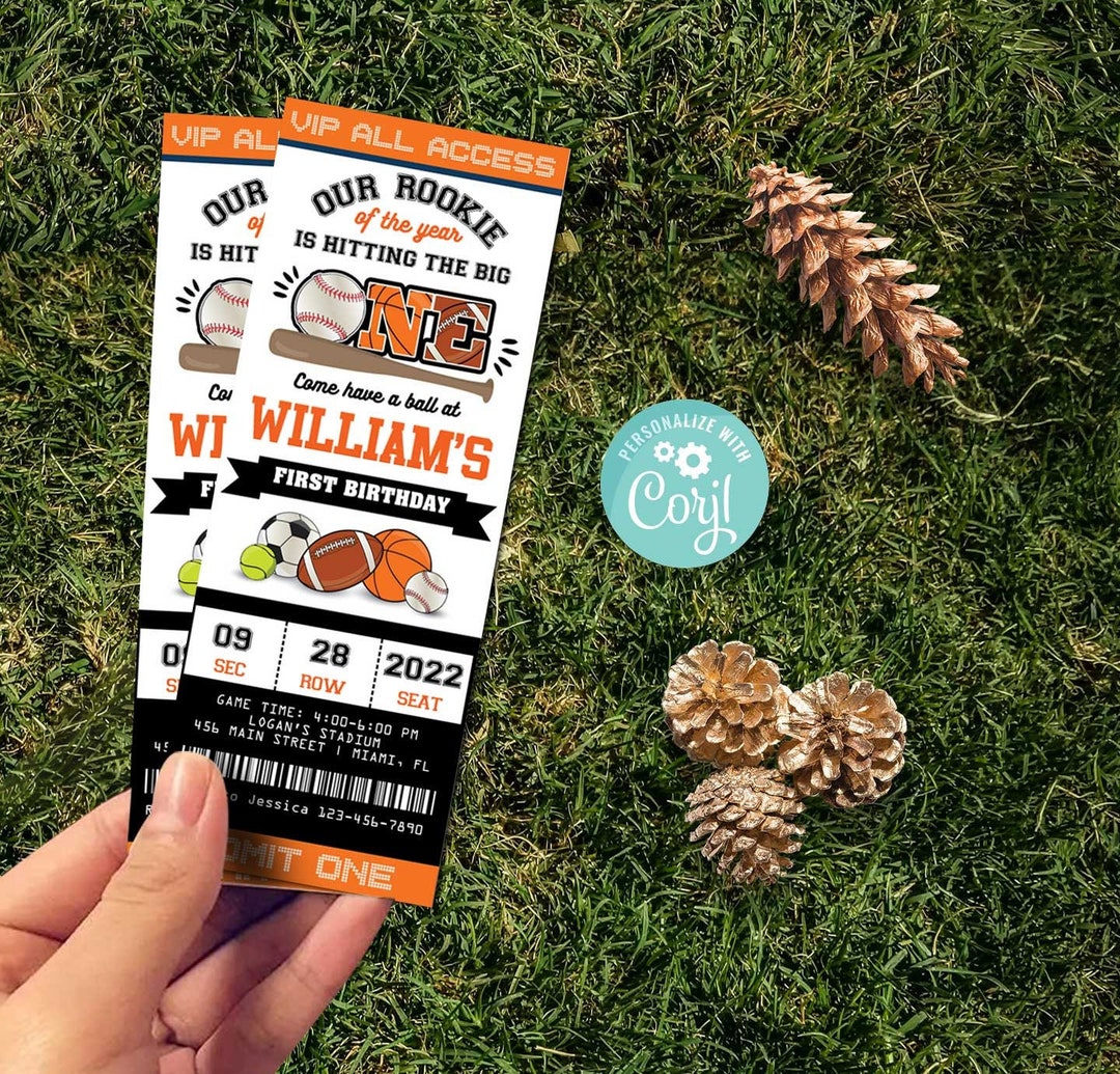 All Star Sport First Birthday Invitation-sport Party Invite-all Star ...