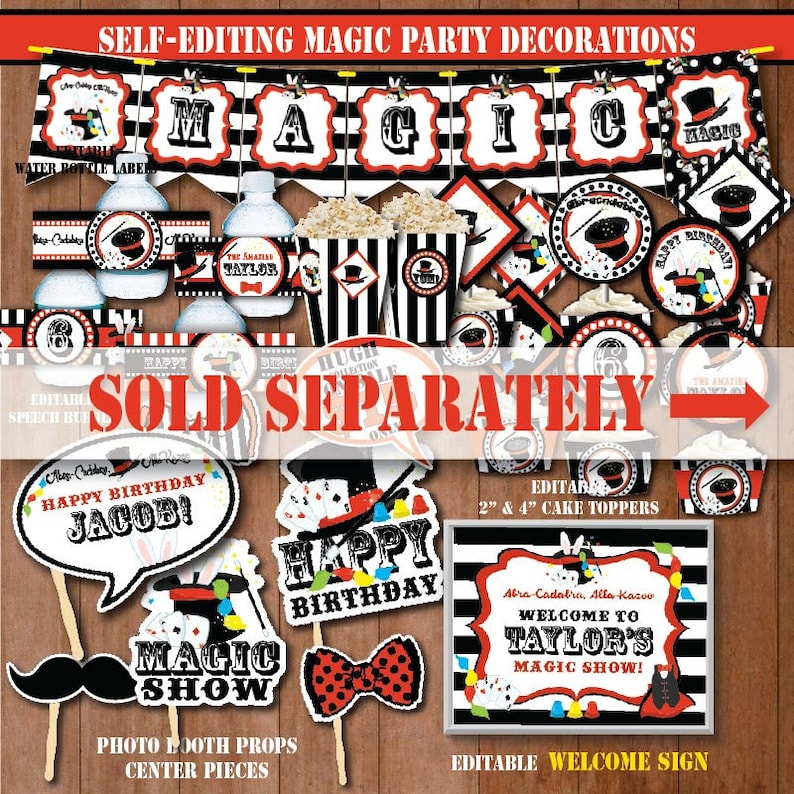 PRINTABLE Magic Party Photo Booth Props-magic Birthday-magic - Etsy
