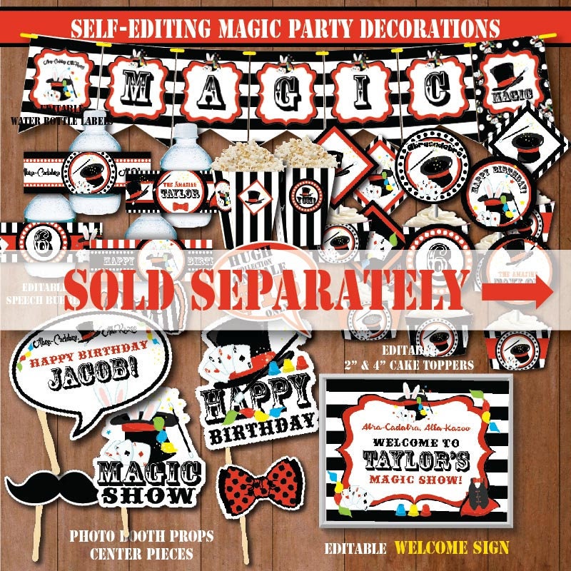PRINTABLE Magic Party Photo Booth Props-magic Birthday-magic - Etsy