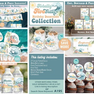 Surfing Totally Two-bular 2nd Birthday Decoration Bundle-corjl ...