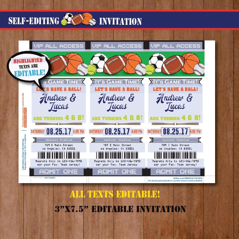 All Star Sport Birthday Invitation-joint | Etsy