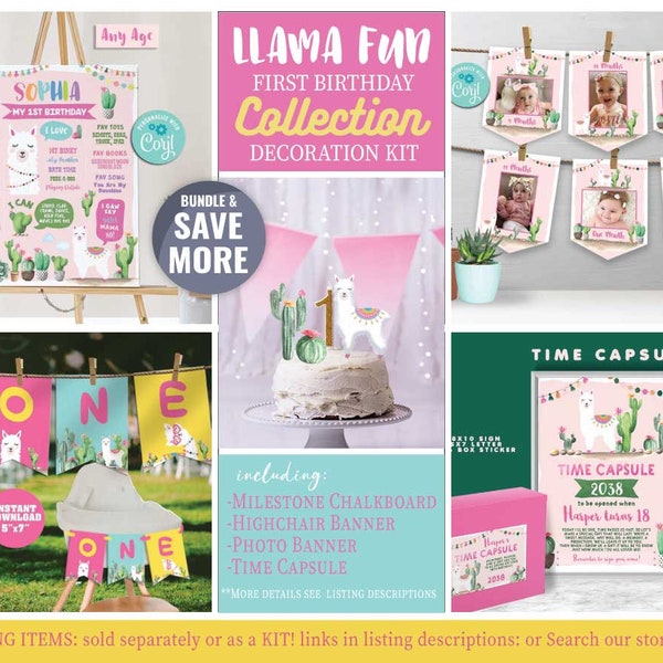 Llama First Birthday - Etsy