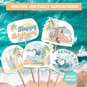 Surfing Totally Two-bular 2nd Birthday Decoration Bundle-corjl ...