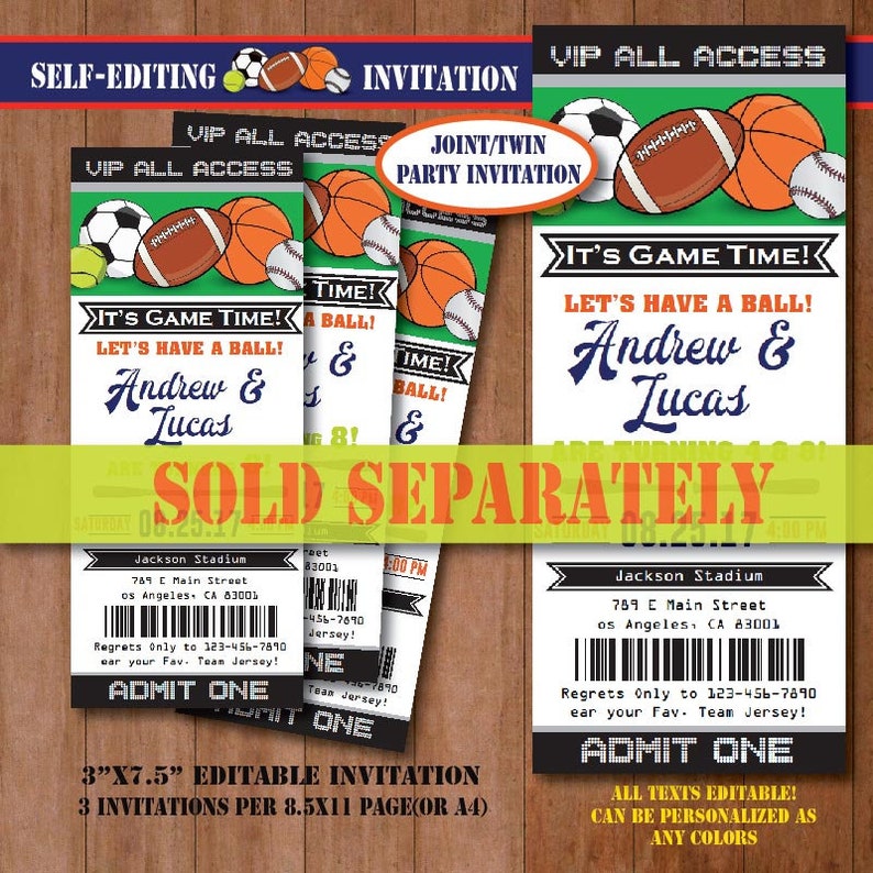 All Star Sport First Birthday Invitation-sport Party | Etsy