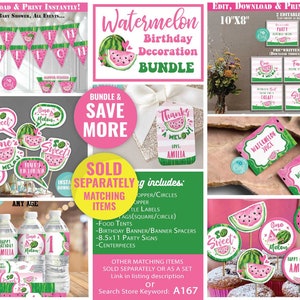 Watermelon Milestone Poster-self Edit W Corjl- Watermelon Birthday ...