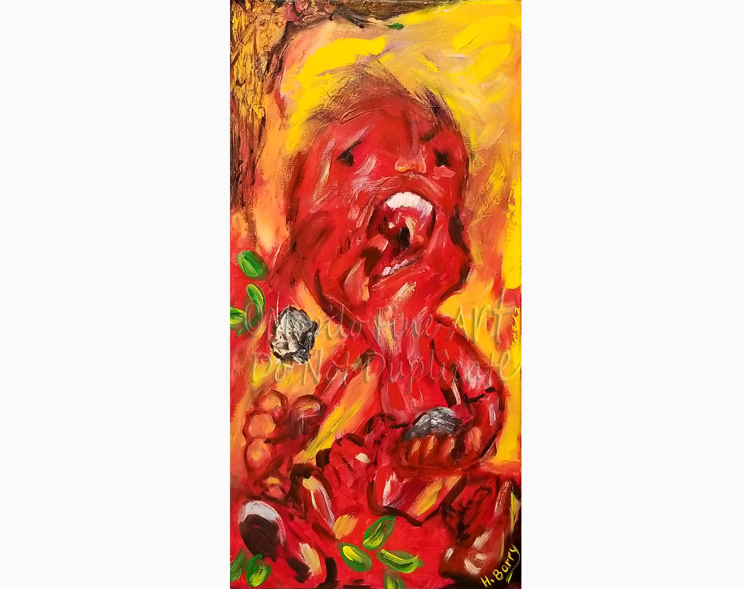 Original Signed Acrylic Painting Anger Management Temper Tantrum Love ...