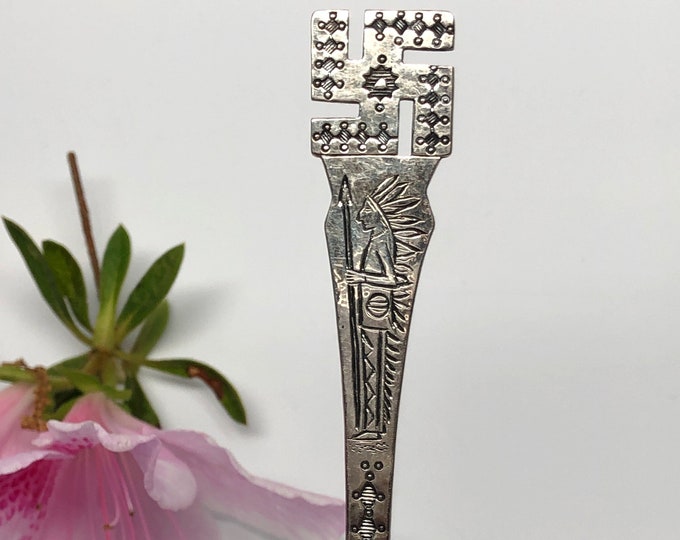 Native American Hand Etched, Hammered and Stamped Spoon, Sterling ...
