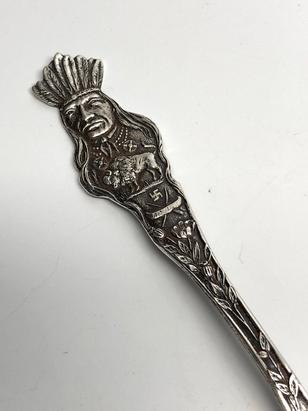Indian Head Souvenir Tea Spoon, Niagara Falls, Sterling Silver, 5 ...