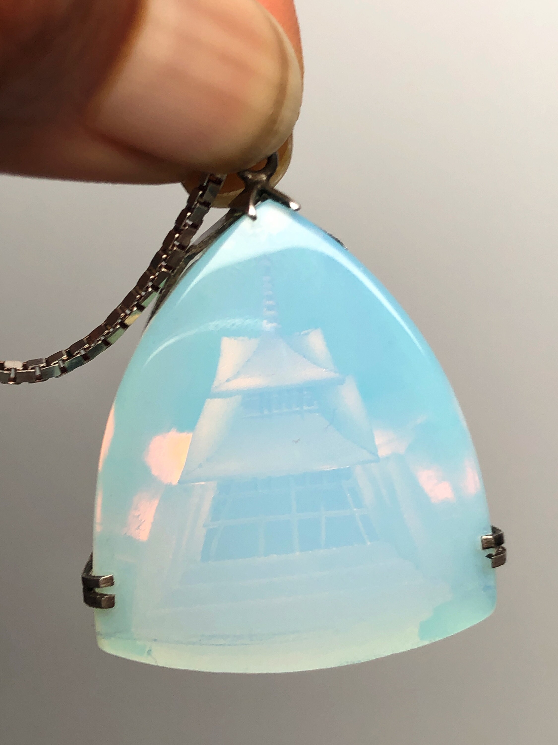 Art Deco Reverse Carved Pagoda Pendant and Chain Necklace - Etsy