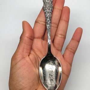 Indian Head Souvenir Tea Spoon, Sterling Silver, 5 Inches, Corn, Bison ...