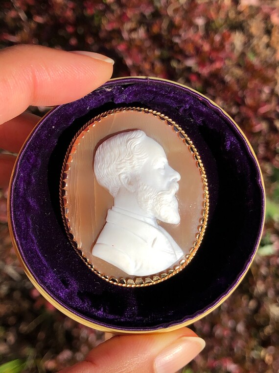 14K Bearded Man Cameo Brooch Pendant 10.1 Grams 1 7 8 Inches. BP1274 Etsy