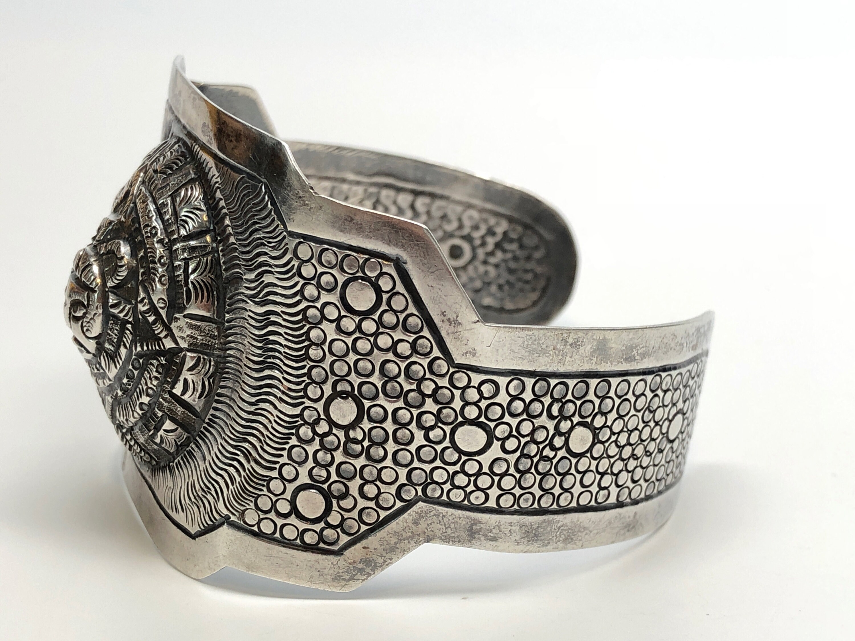 Handmade Aztec Calendar Cuff Bracelet Stamped Etched - Etsy