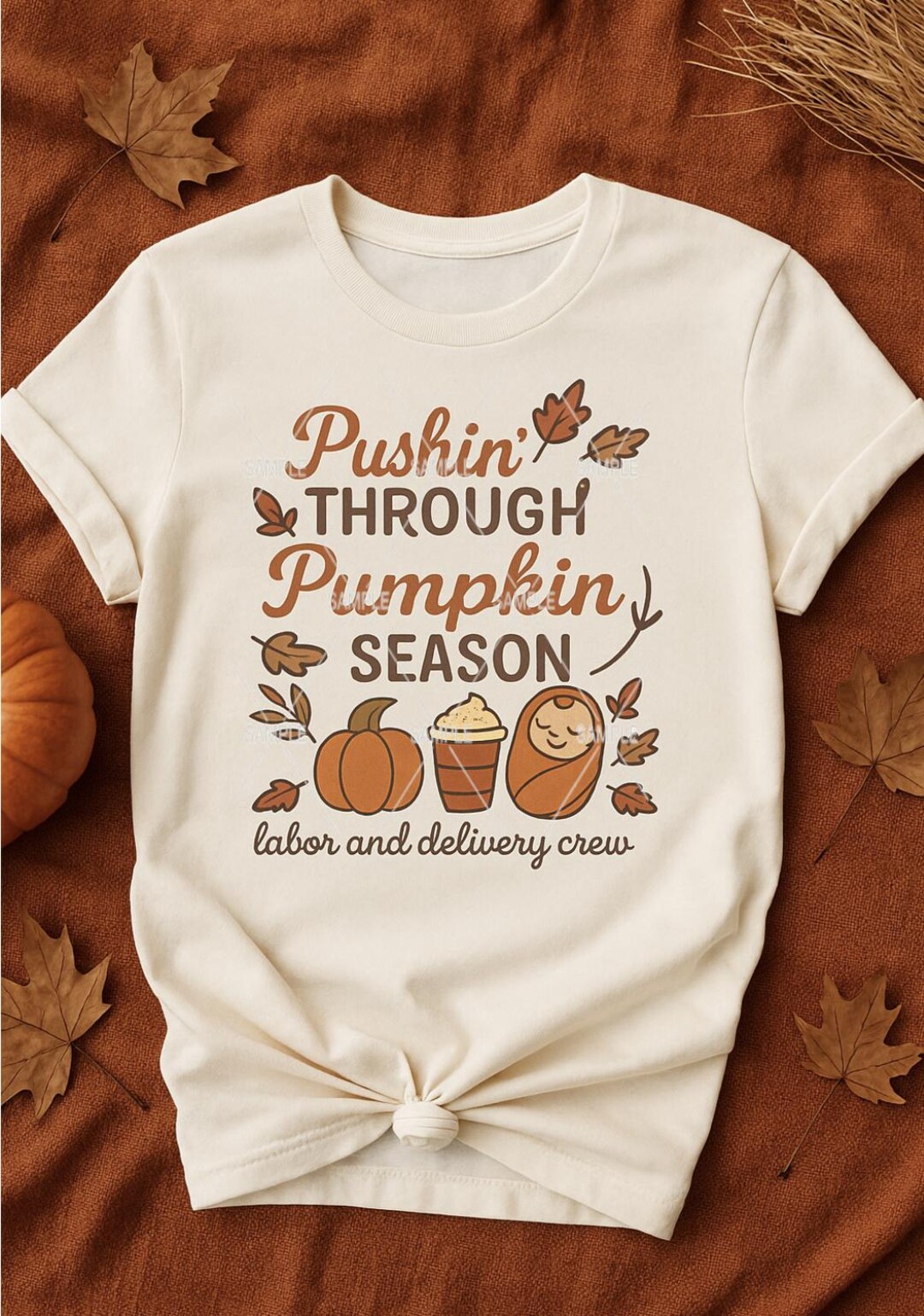 Labor and Delivery Sublimation SVG PNG - Fall Pumpkin Nurse- Pushin ...