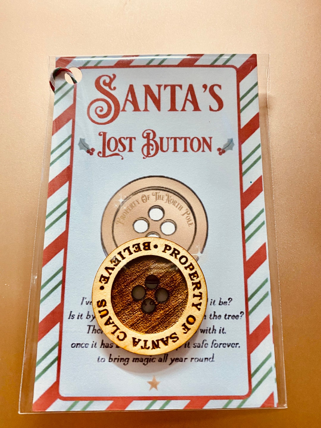 Santa’s Lost Button With Card - Etsy