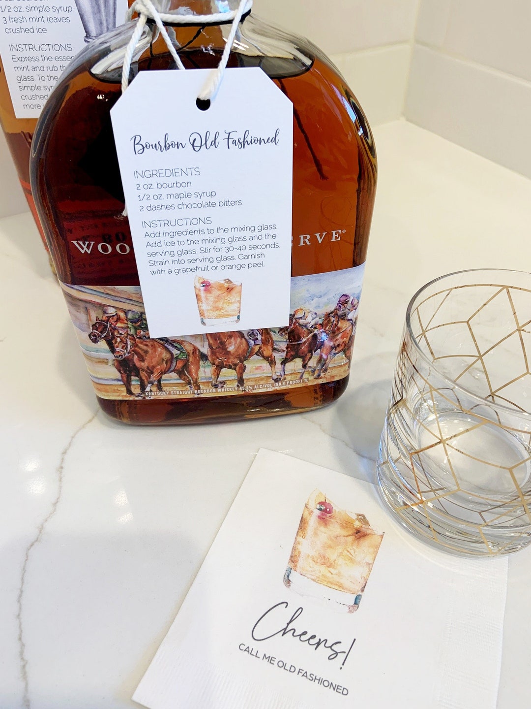 Old Fashioned Cocktail Recipe Gift Tags: Bourbon Drink, Set of 10 - Etsy