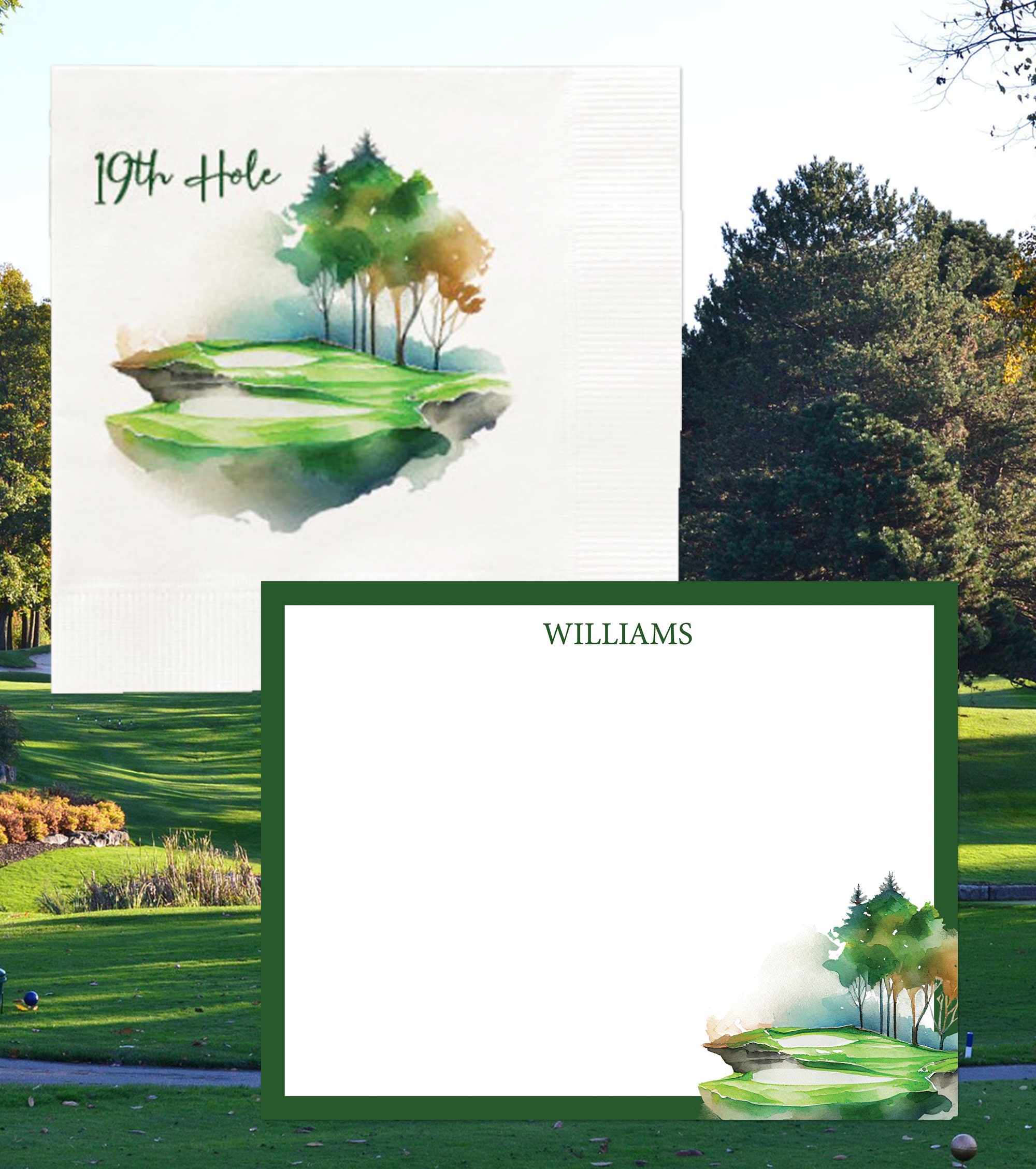 Golf Note Cards, Personalized Golf Note Cards, Couples Note Cards, Golf ...