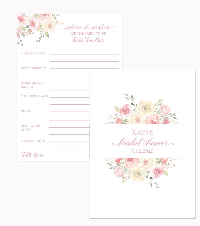 Advice and Wishes for the Bride to Be Card Printed Advice - Etsy Canada
