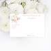 Blush Roses Recipe Card Template, Editable, Templett, Print at Home ...