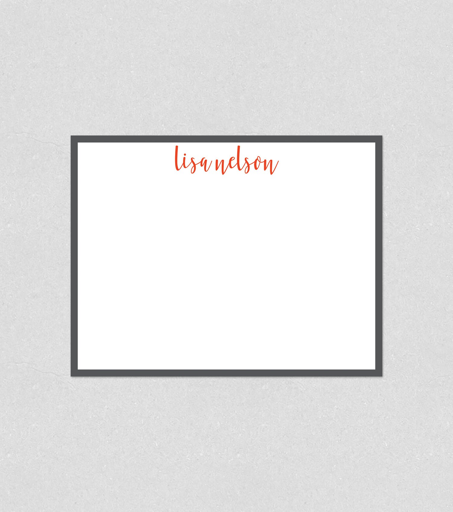 Gray Border Note Cards Personalized Stationery Flat Note - Etsy