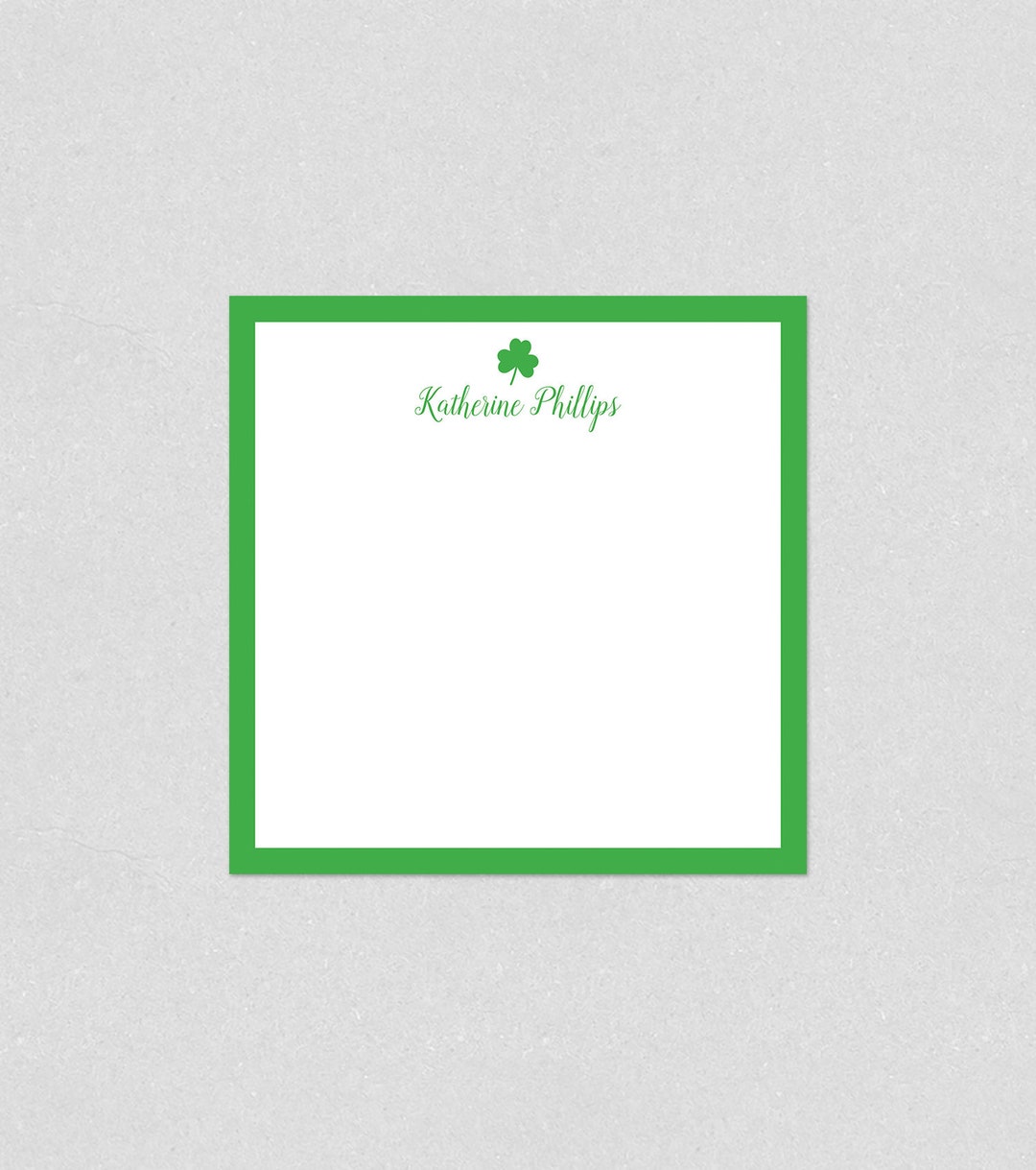 Shamrock Personalized Note Pad, St. Patrick's Day, Green Border ...