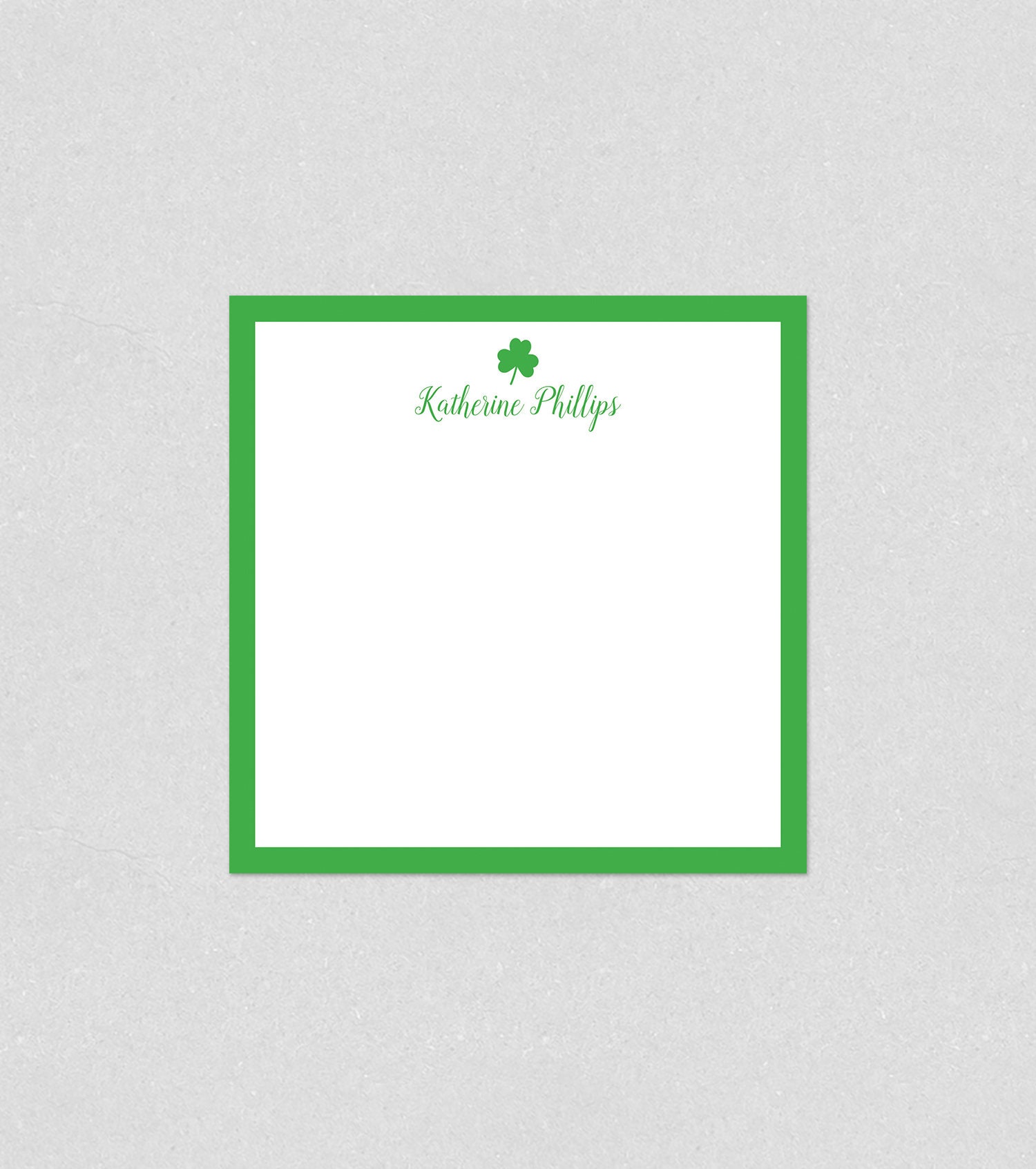 Shamrock Personalized Note Pad, St. Patrick's Day, Green Border ...