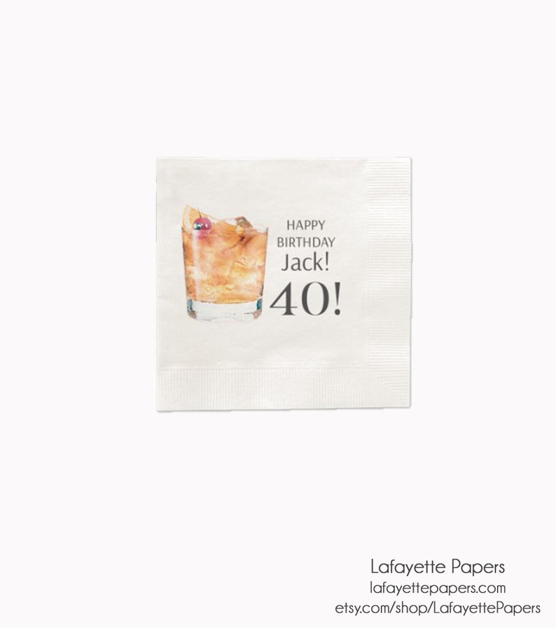 Old Fashioned Personalized Cocktail Napkins, Old Fashioned Bar Napkins ...