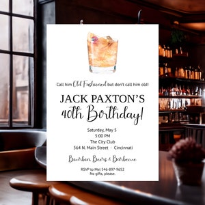 Editable Old Fashioned Party Invitation, Print at Home, Old Fashioned ...