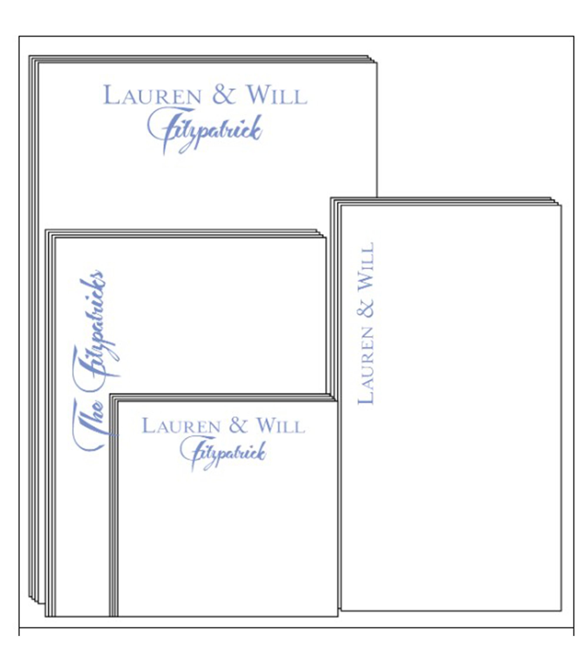 Personalized Notepad Set With Linen Holder: Couples Stationery Gift ...