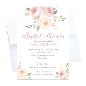 Blush Roses Recipe Card Template, Editable, Templett, Print at Home ...