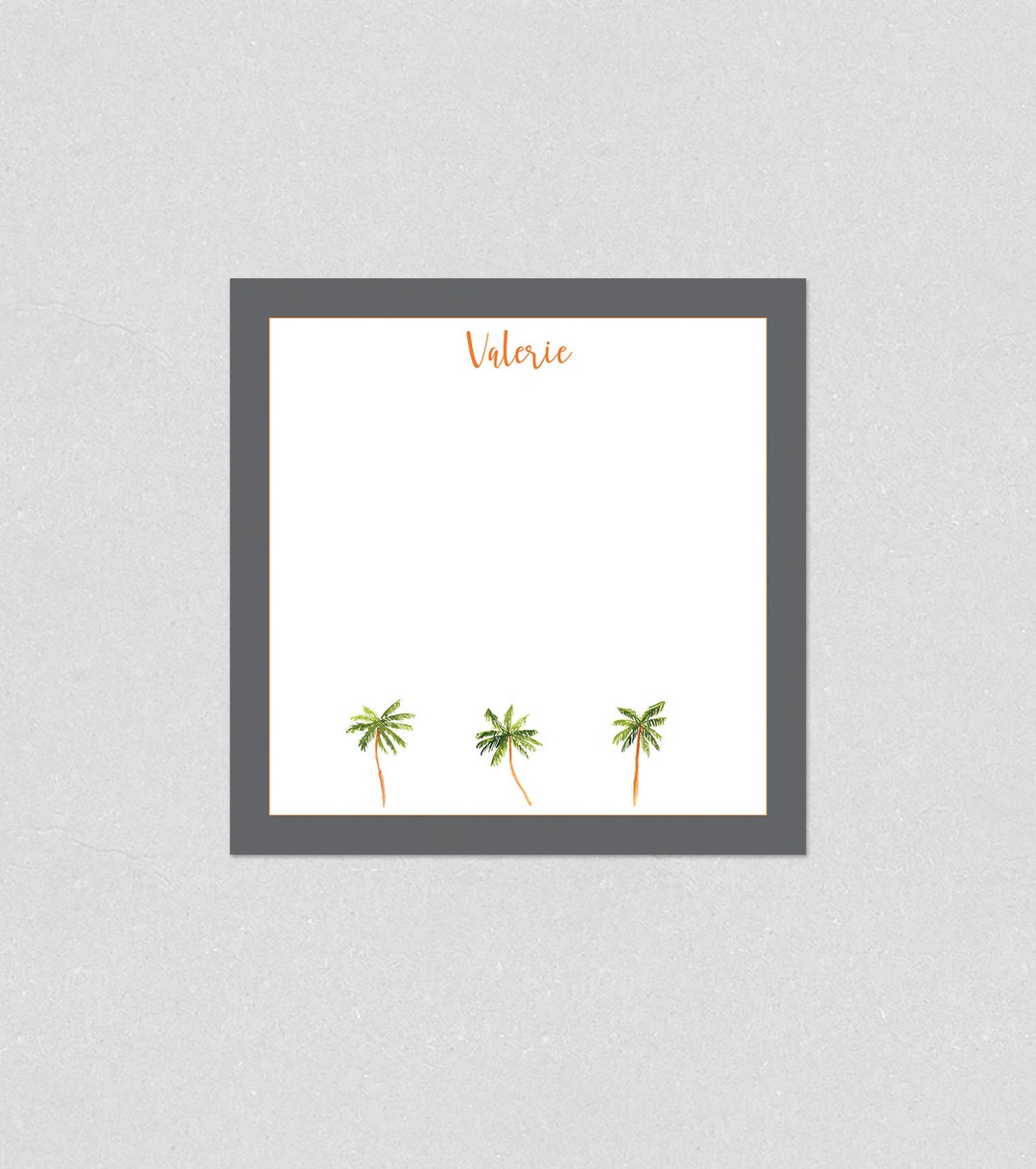 Palm Tree Note Pad, Personalized Note Pad, Square Memo Pad, Custom ...