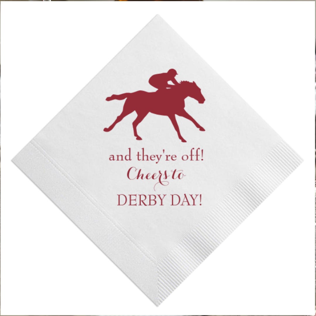 Kentucky Derby Party Cocktail Napkins, and They're off Jockey Cocktail ...