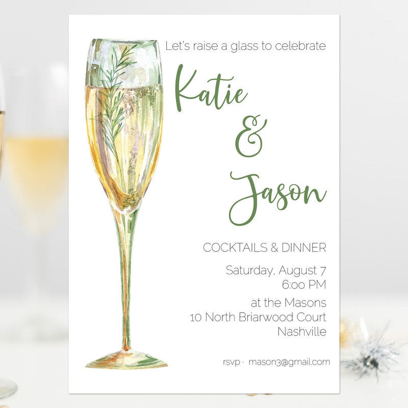 Champagne Invitation - Etsy