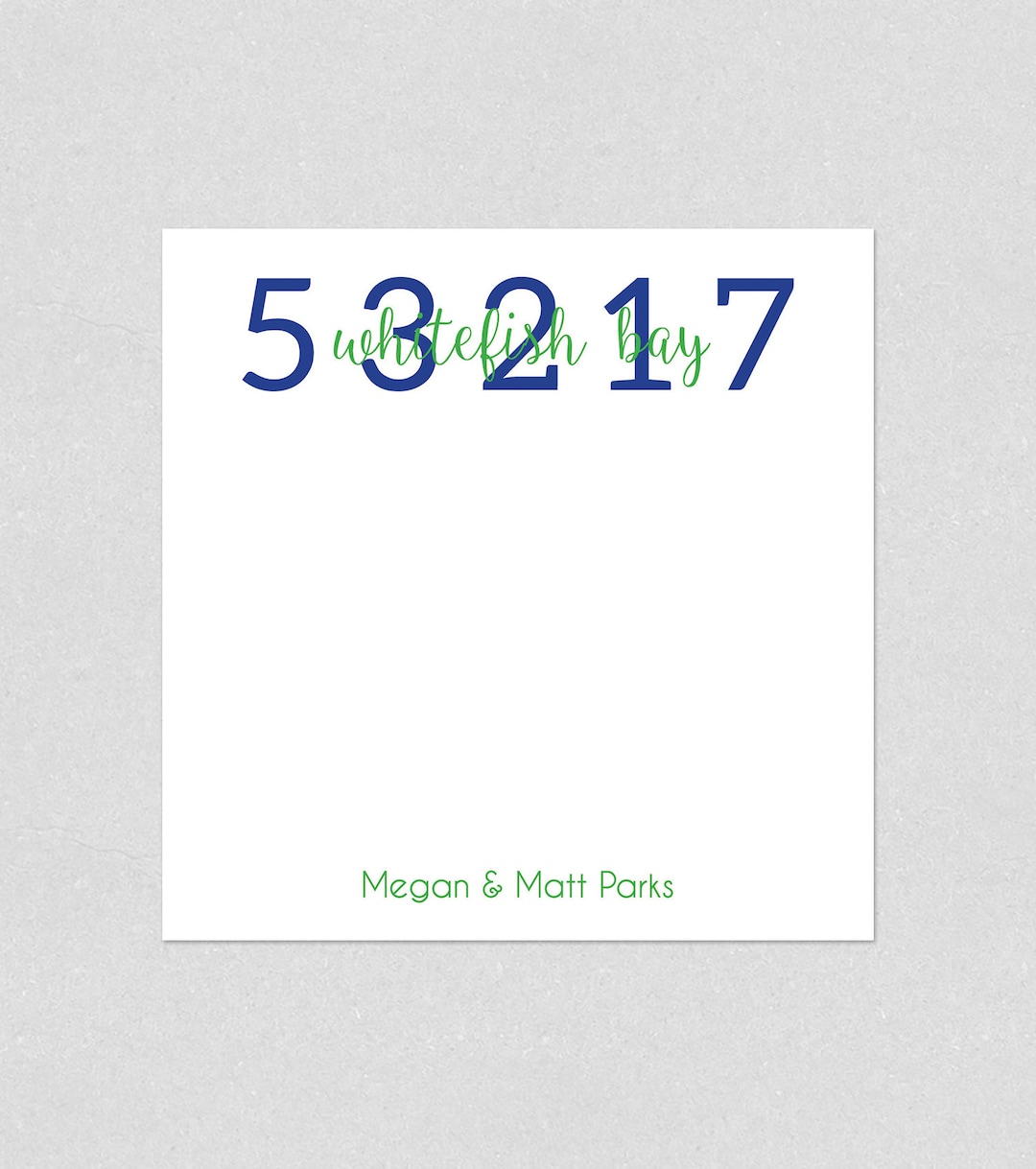Personalized Zip Code Memo Pad: Custom City Notepad, Family Stationery ...