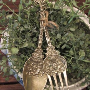 Rare Vintage Ornate Italian Serving Fork and Spoon Set - Etsy