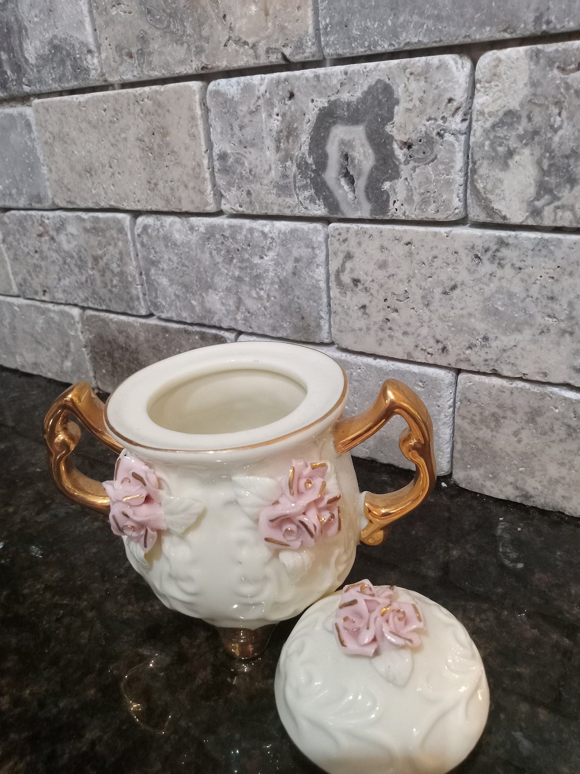 Vintage 6 Piece Tea Set Made by Cracker Barrel Ivory Porcelain With ...