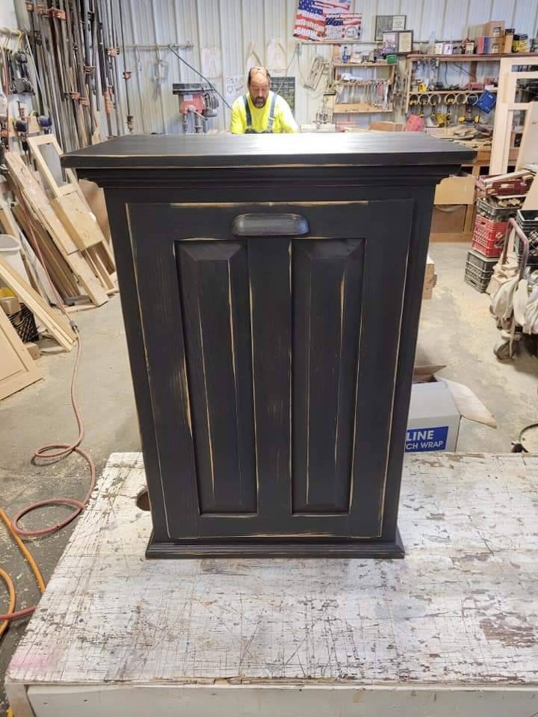 Primitive Trash Bin / Tilt Out / Raised Panel Door - Etsy