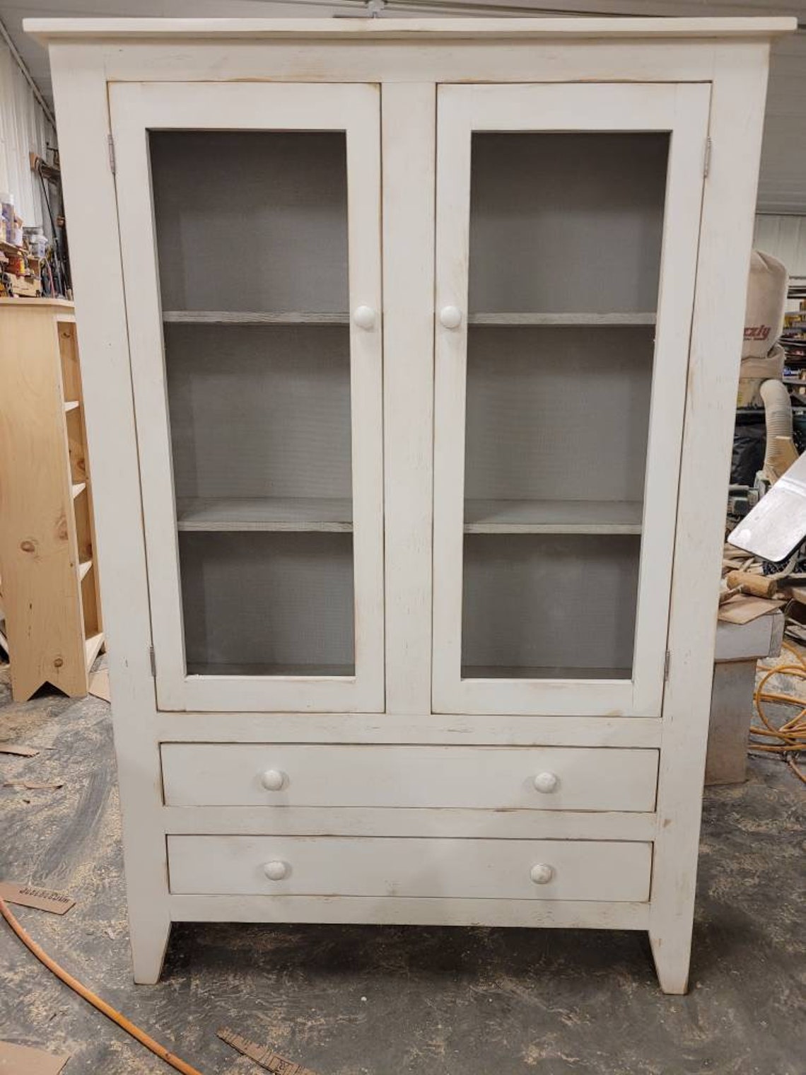 Primitive Farmhouse Pie Safe Two Drawers / 67 Tall / - Etsy