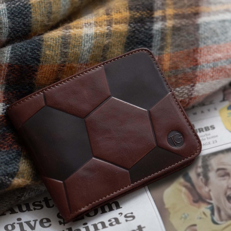 The Striker – Italian Leather Soccer Wallet | Football Wallet Gift for ...
