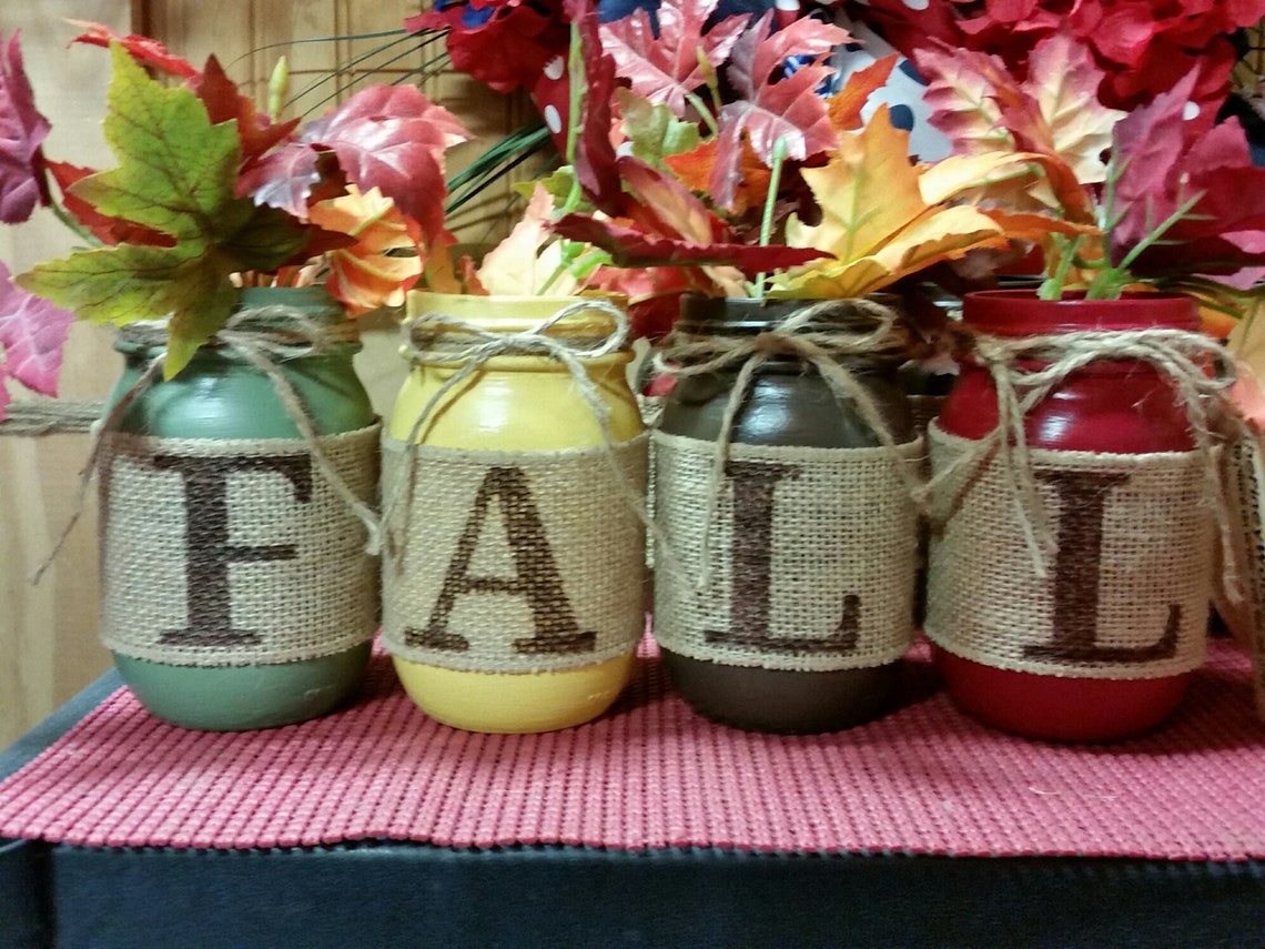 FALL Mason Jars Home Decor Set Fall Decor Thanksgiving - Etsy