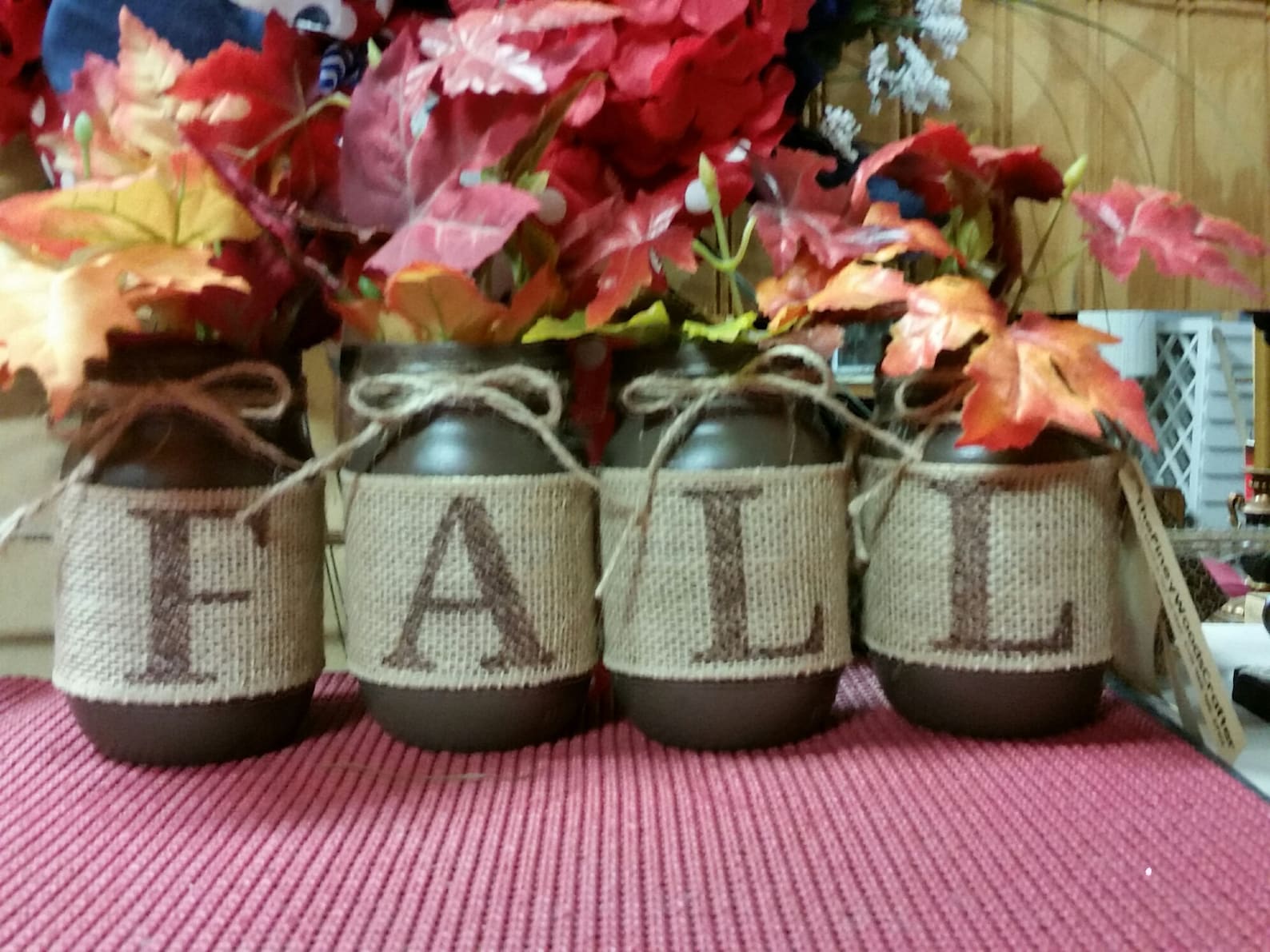 FALL Mason Jars, Home Decor Set, Fall Decor, Thanksgiving Centerpiece ...
