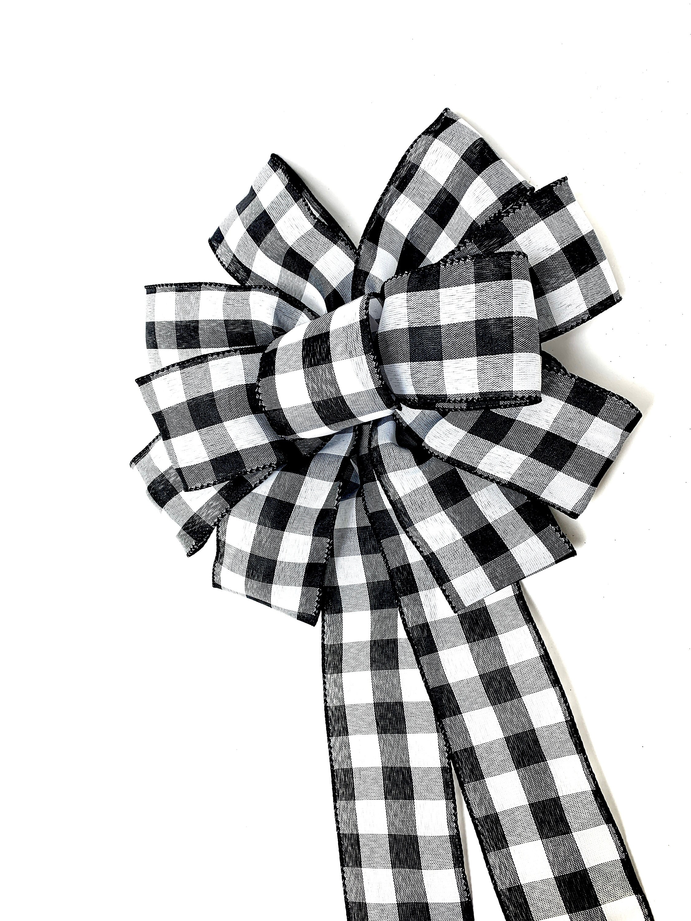 Buffalo Plaid Black And White Wreath Bow Buffalo Check Large T Bow