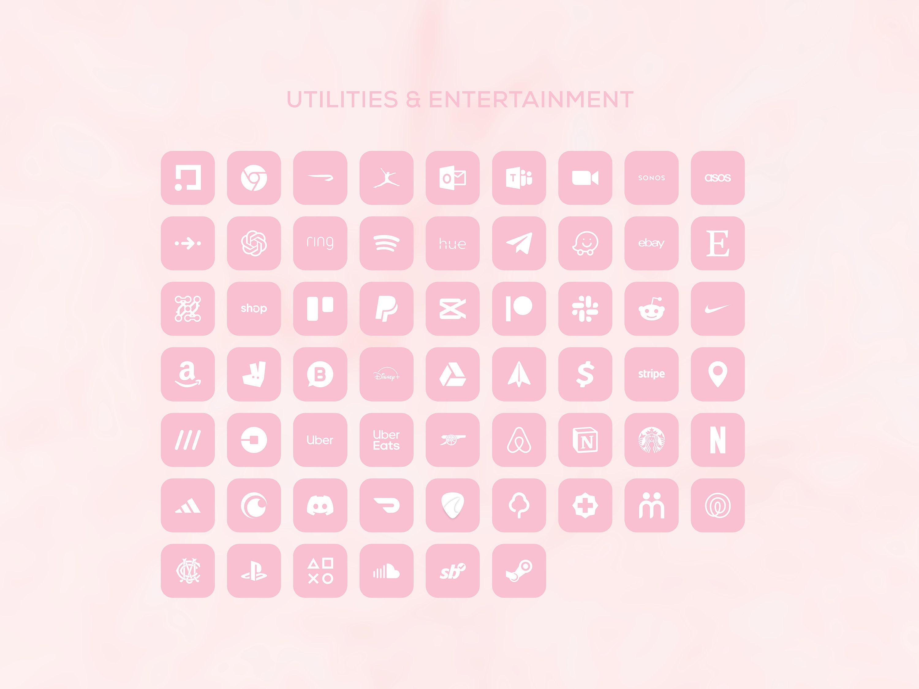 White on PINK Ios 150 Icon Pack Minimal Pastel FREE Icon Upon Request Clean Modern Updated ...