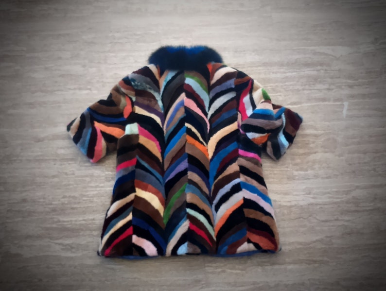 Fur Jacket/ Real fur/Canadian beaver fur with fox collar/ | Etsy